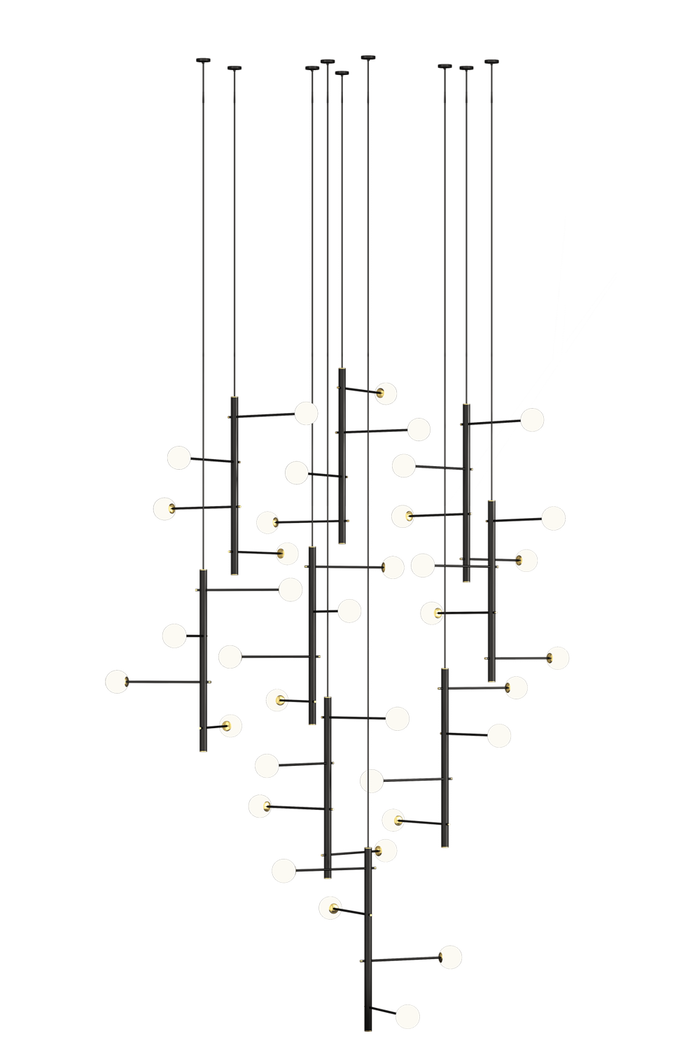 Multi-Arm Opal Glass Chandelier – #1 Timeless Black Arm Glow for Dinin