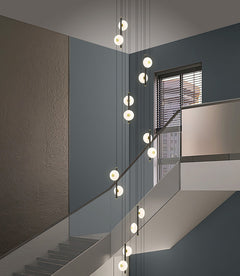 Hand-Blown Opal Oval Chandelier | Entryway & Living Room | Aurorae